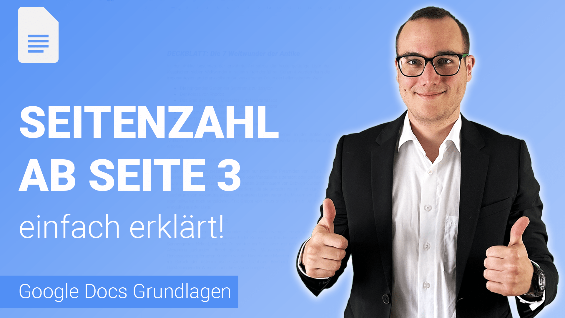 👉 SEITENZAHL ab Seite 3 einfügen einfach erklärt - Lerne Google Docs
